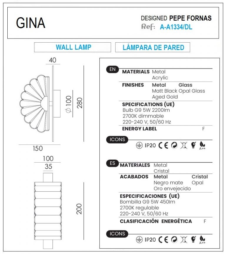 Gina Wall Lamp by Aromas - Donlighting best modern lighting design ...